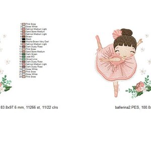 Ballerina Flower Embroidery Designs, Girl Embroidery Design Machine ...