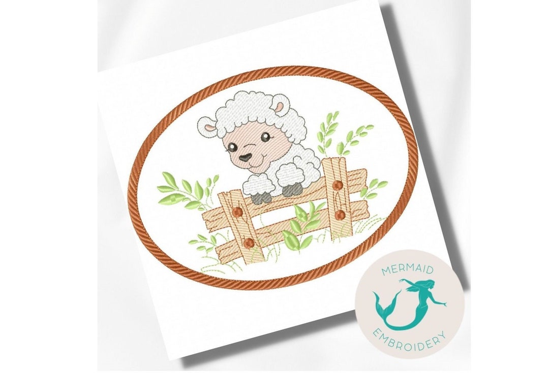 Sheep Frame Embroidery Design, Animals Embroidery Design Machine ...