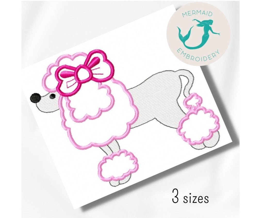 Poodle Embroidery Design, Dog Embroidery Design Machine, Animals ...