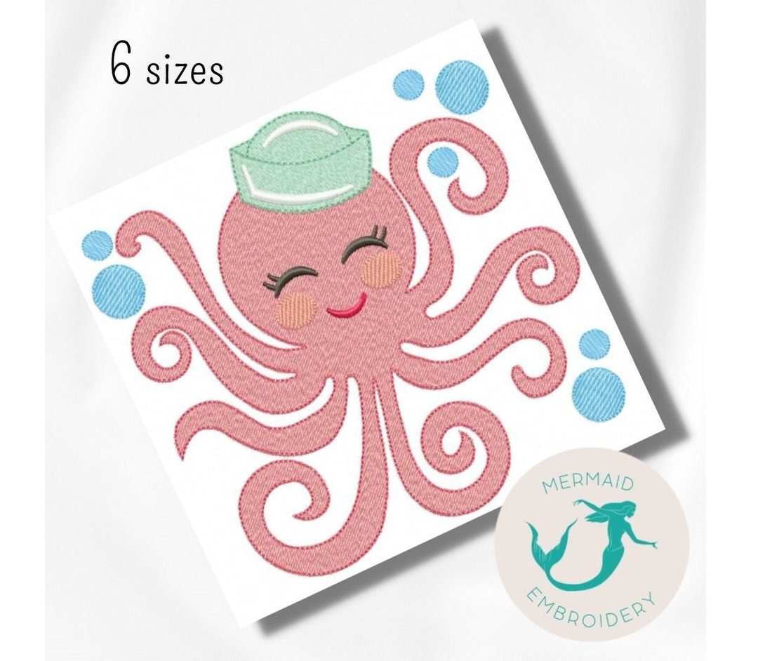 Cute Octopus Embroidery Design, Animals Embroidery Design Machine, Sea ...
