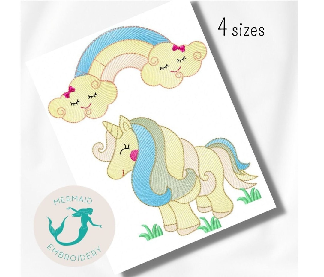 Unicorn Rainbow Embroidery Design, Girl Embroidery Design Machine ...