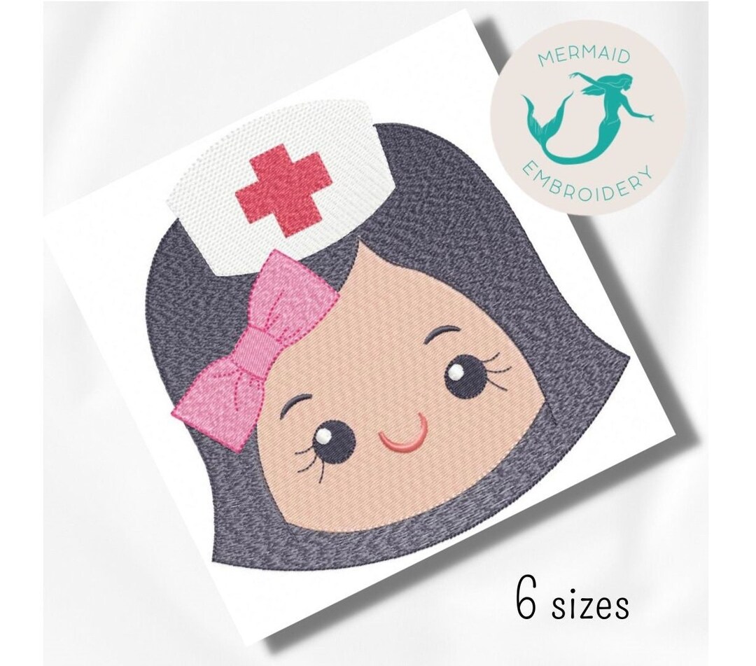 Nurse Girl Embroidery Design, Nursing Embroidery Design Machine ...