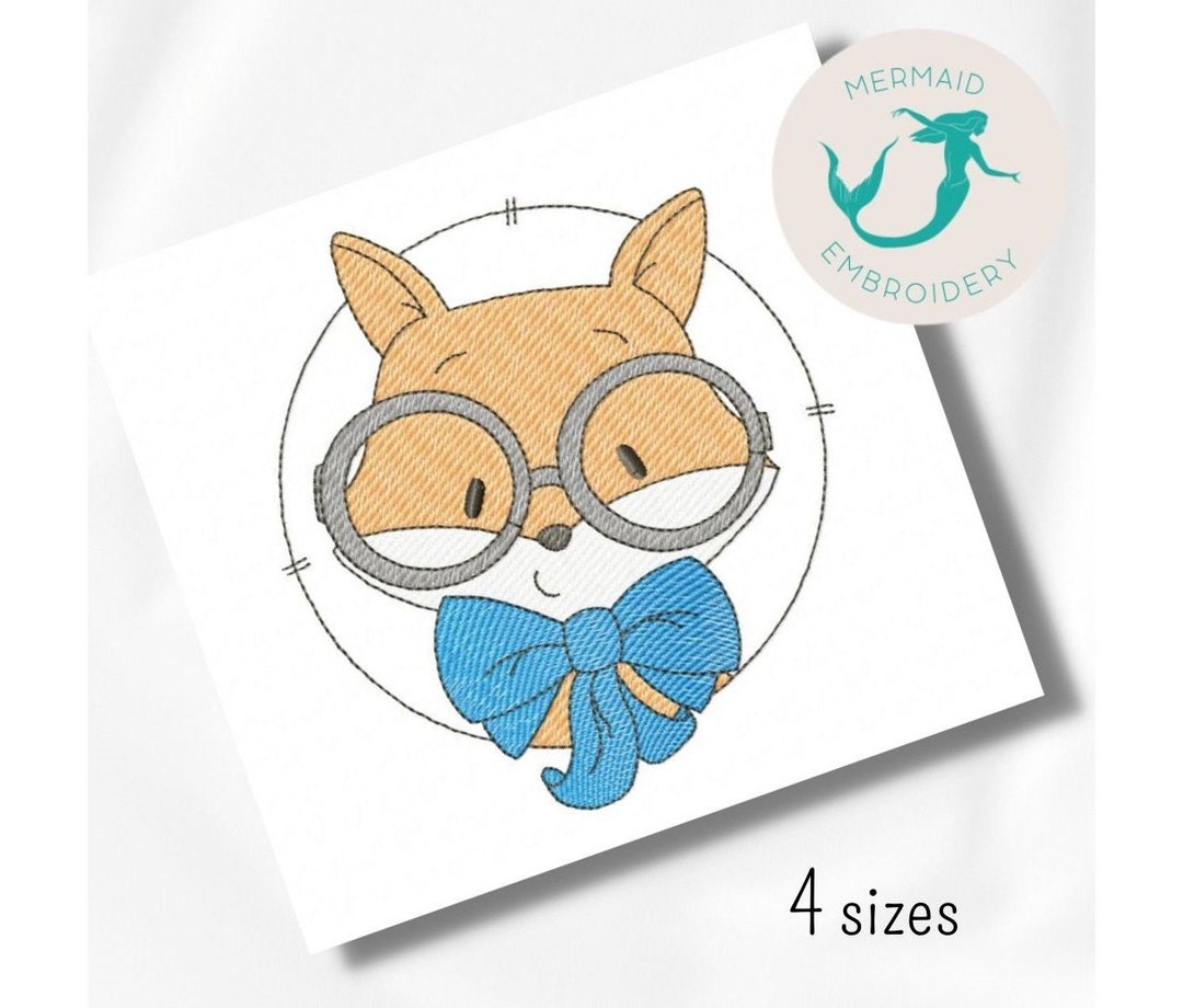 Fox Cute Frame Embroidery Design, Baby Embroidery Design Machine ...