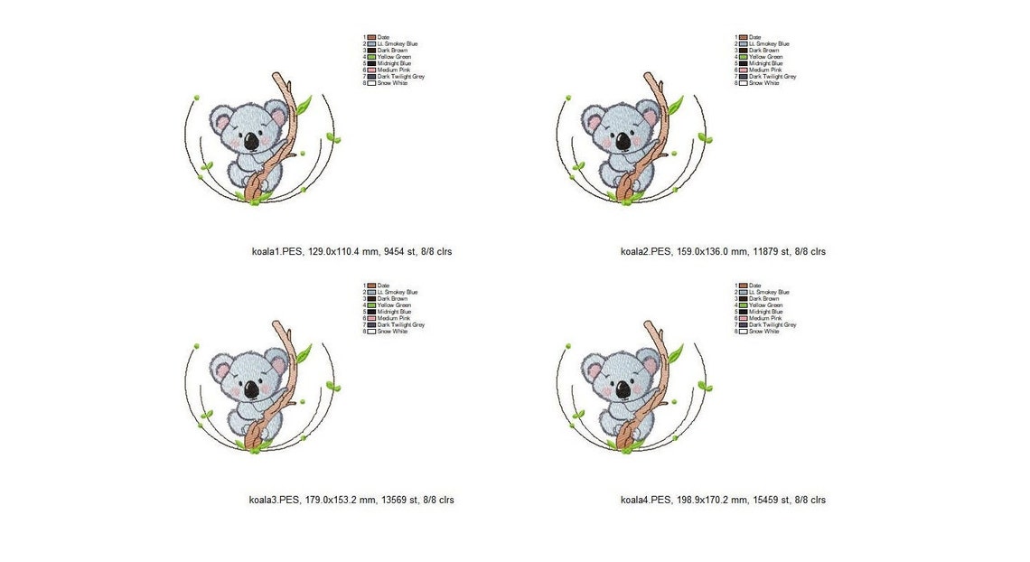 Koala Embroidery Designs Baby Embroidery Design Machine Animals ...