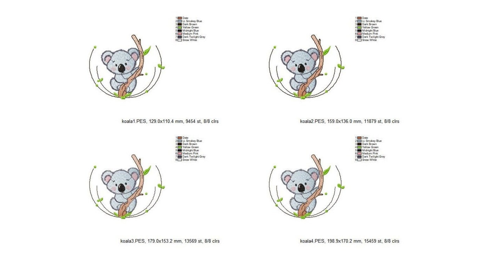 Koala Embroidery Designs Baby Embroidery Design Machine Animals ...