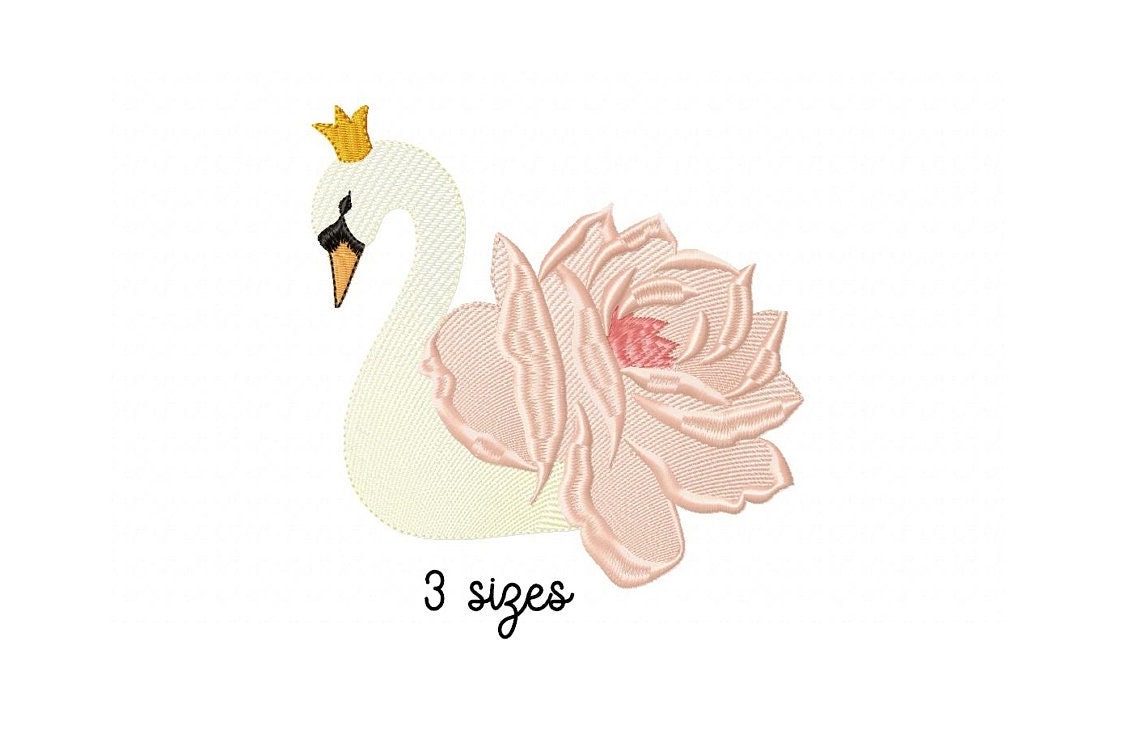 Swan Embroidery Design Baby Embroidery Design Machine Animals | Etsy