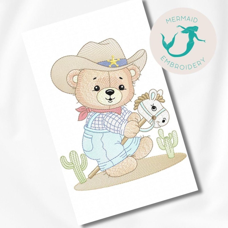 Cowboy Embroidery Design - Etsy