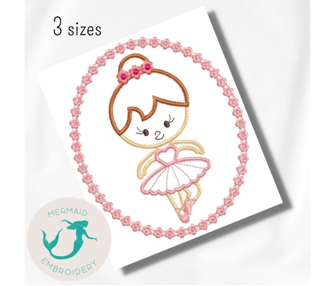Ballerina Applique Embroidery Designs, Girl Embroidery Design Machine ...