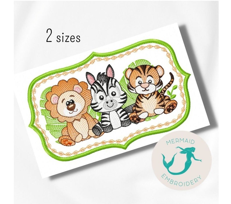 Safari Frame Embroidery Design, Animals Embroidery Design Machine, Lion ...