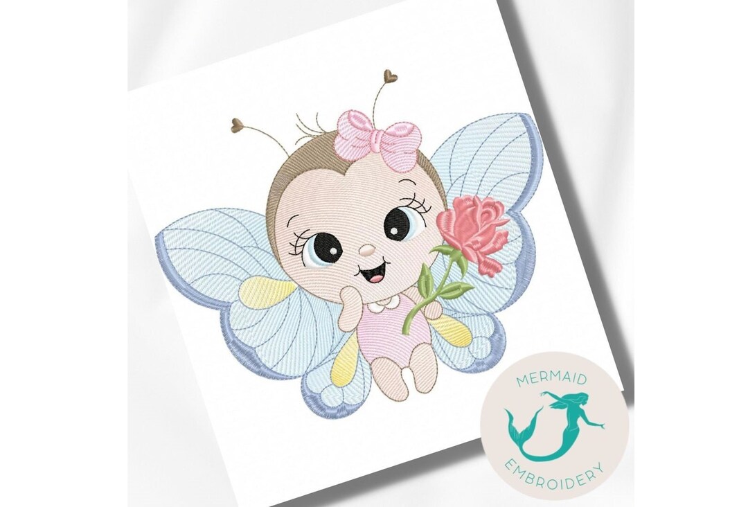 Butterfly Rose Embroidery Design, Baby Embroidery Design Machine ...