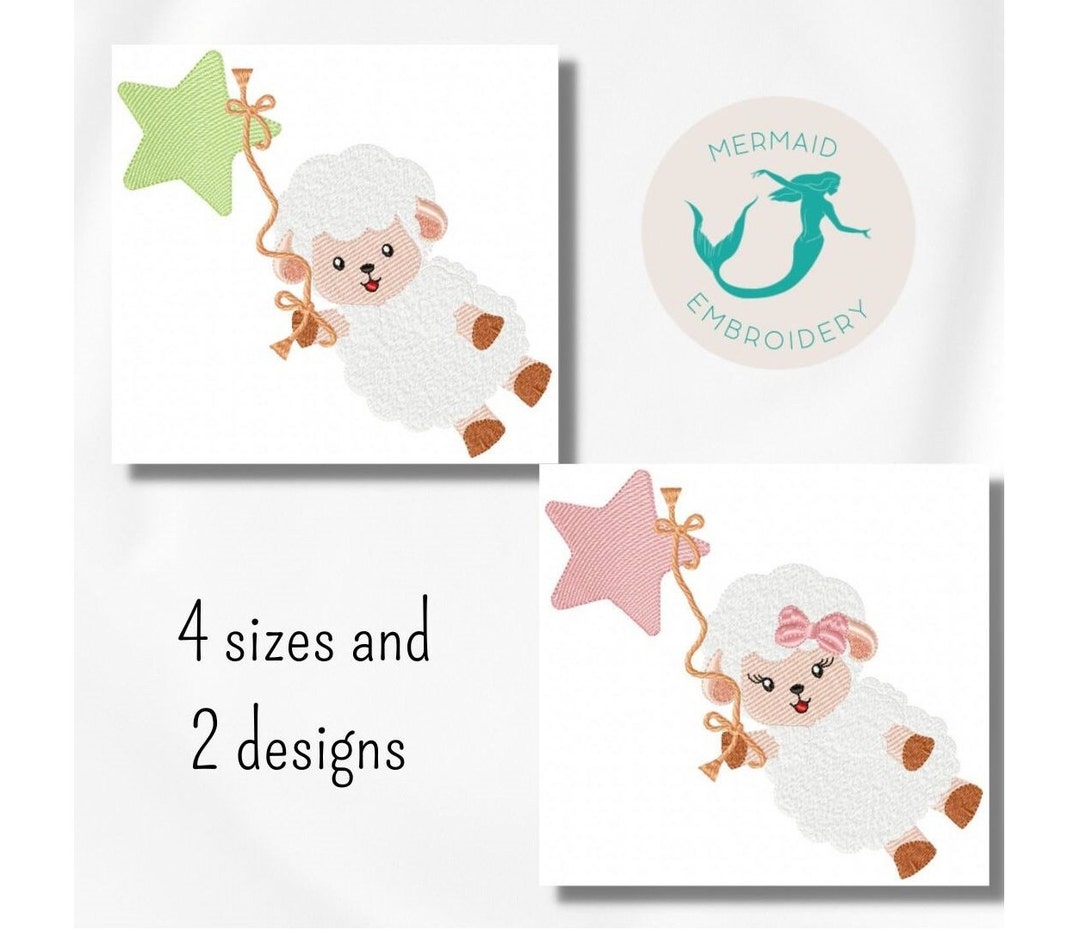 Cute Sheep Embroidery Design, Animals Embroidery Design Machine ...