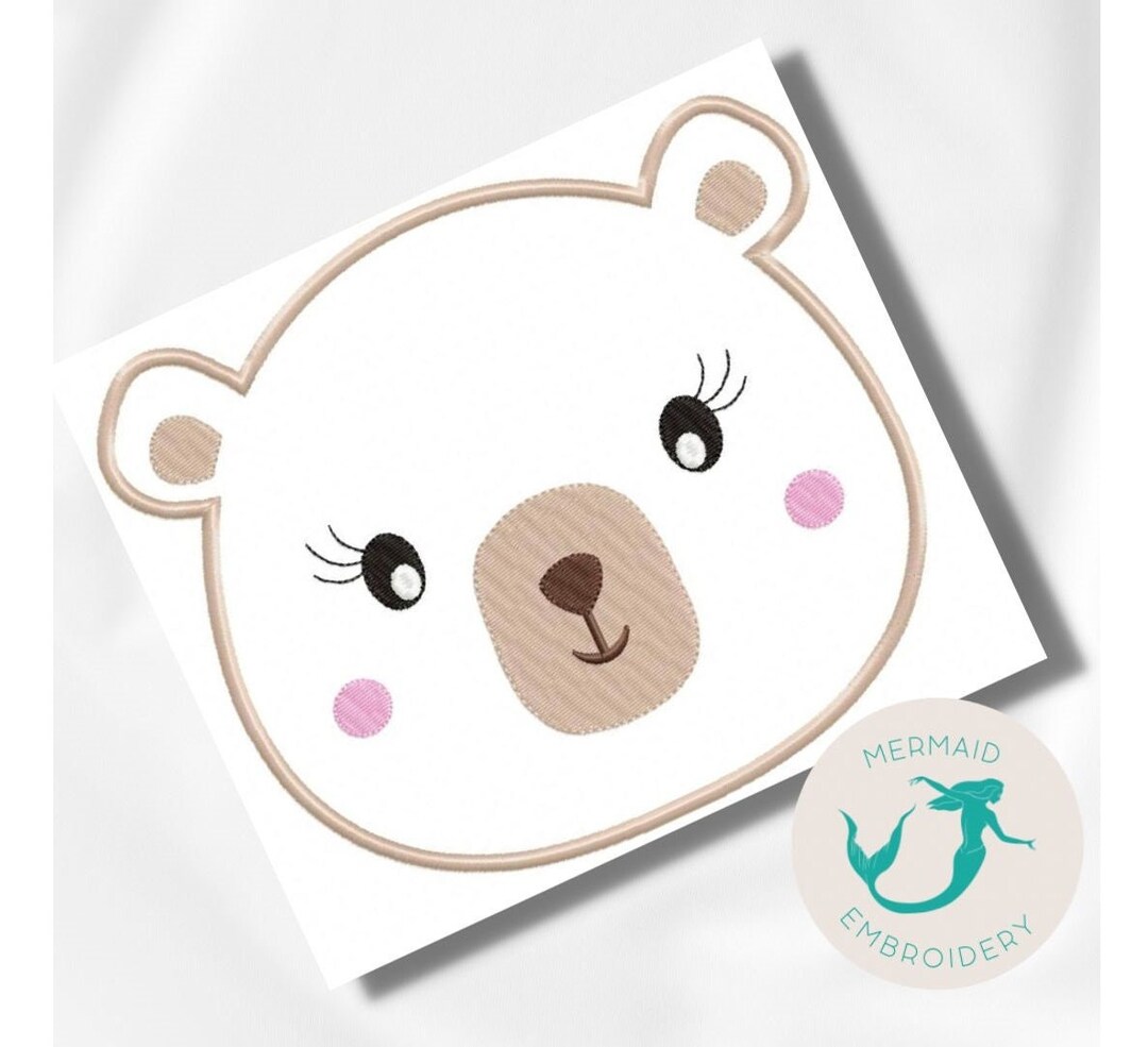 Bear Face Embroidery Design, Baby Embroidery Design Machine, Cute ...