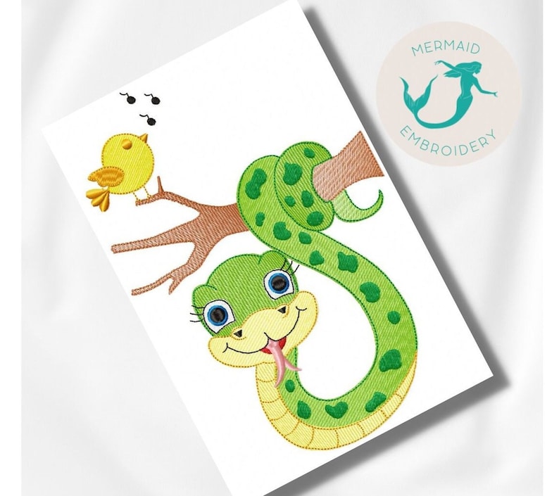 Cute Snake Embroidery Design Snake Embroidery Design Machine | Etsy