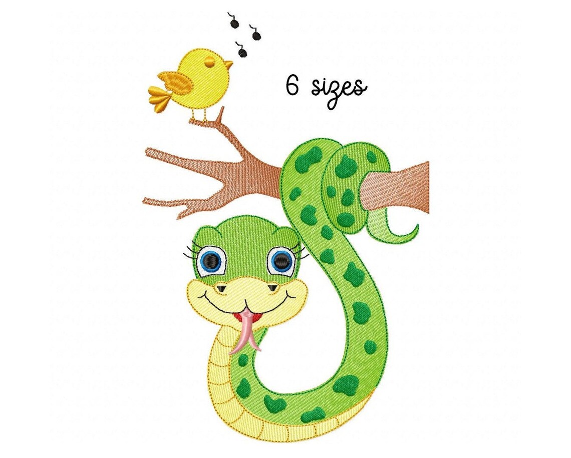 Cute Snake Embroidery Design Snake Embroidery Design Machine | Etsy