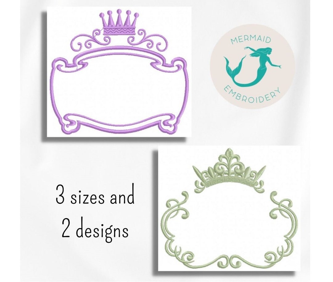 2 Frame Crown Embroidery Design Frames Embroidery Design Machine Crown ...