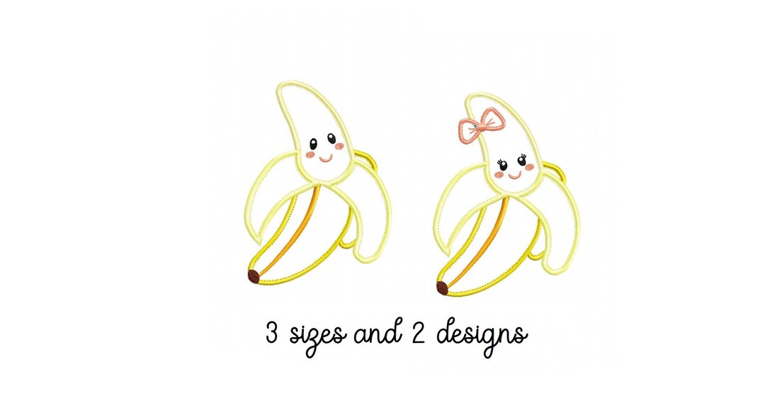 Cute Banana Embroidery Design Kitchen Embroidery Design - Etsy