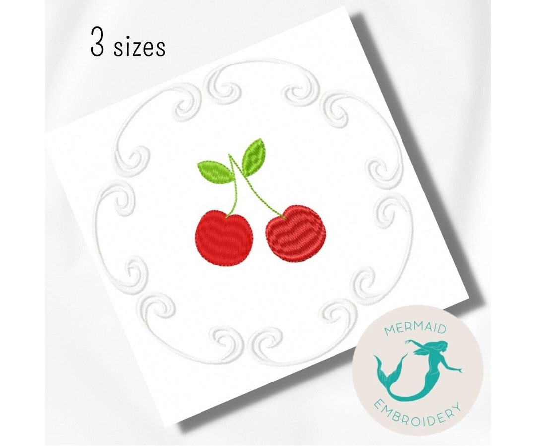 Cherry Frame Embroidery Design, Frames Embroidery Design Machine, Baby ...