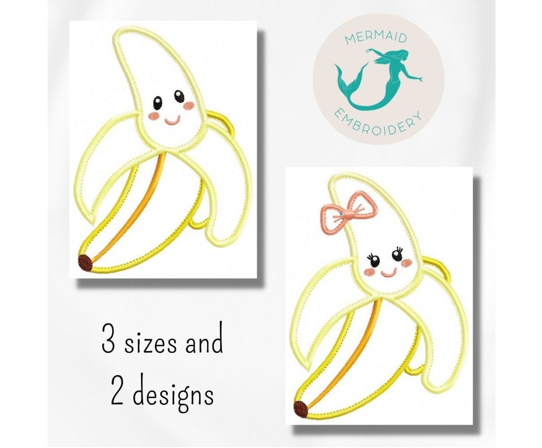 Cute Banana Embroidery Design, Kitchen Embroidery Design Machine ...