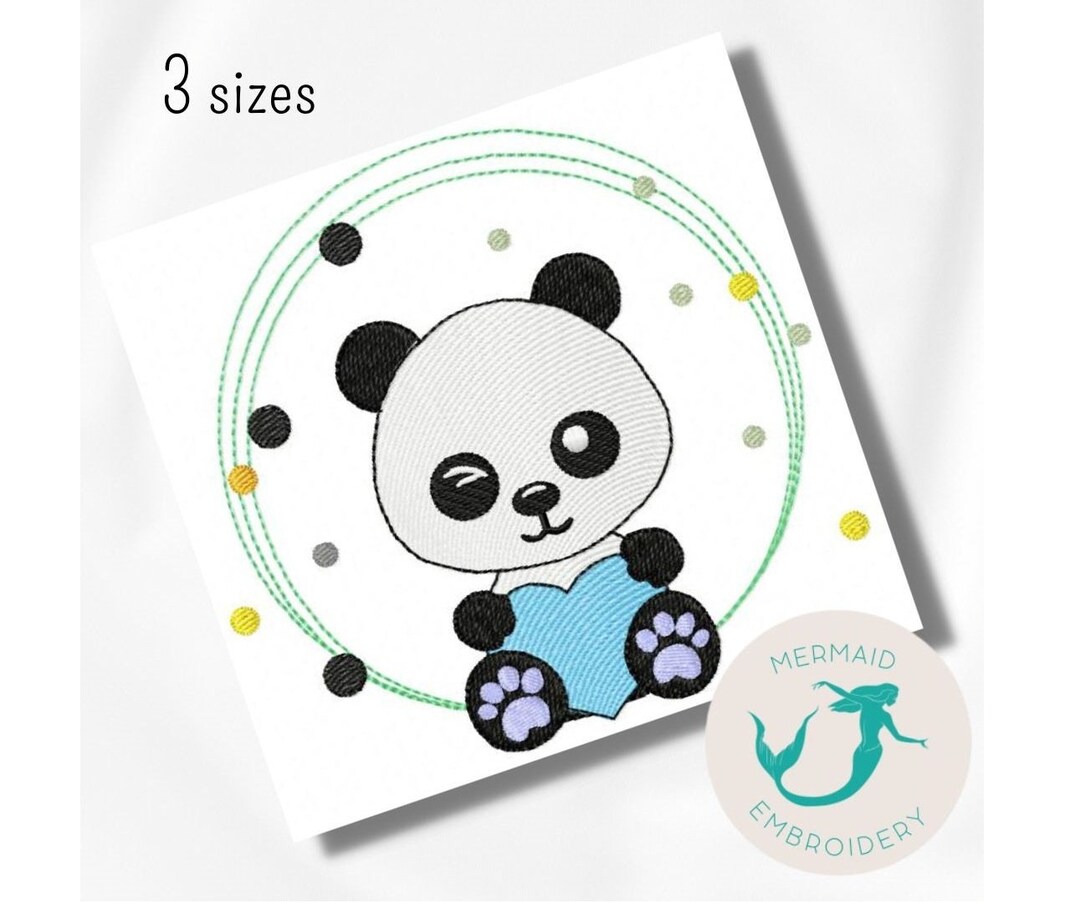 Cute Panda Frame Embroidery Design, Baby Embroidery Design Machine ...