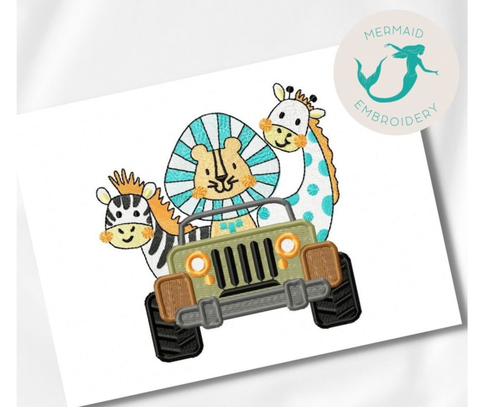 Safari Jeep Embroidery Design Animals Embroidery Design Machine Lion ...