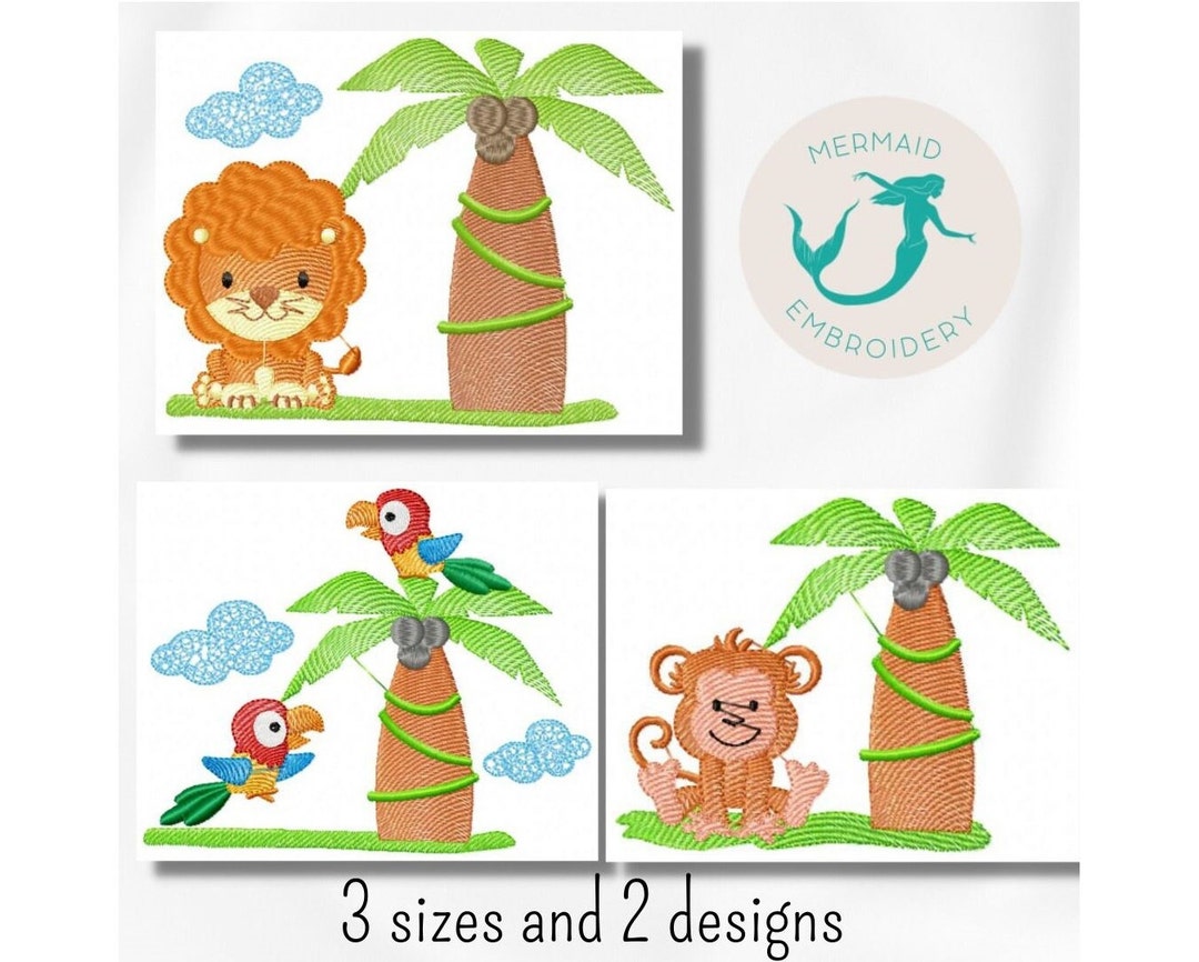 Safari Embroidery Design, Animals Embroidery Design Machine, Lion ...