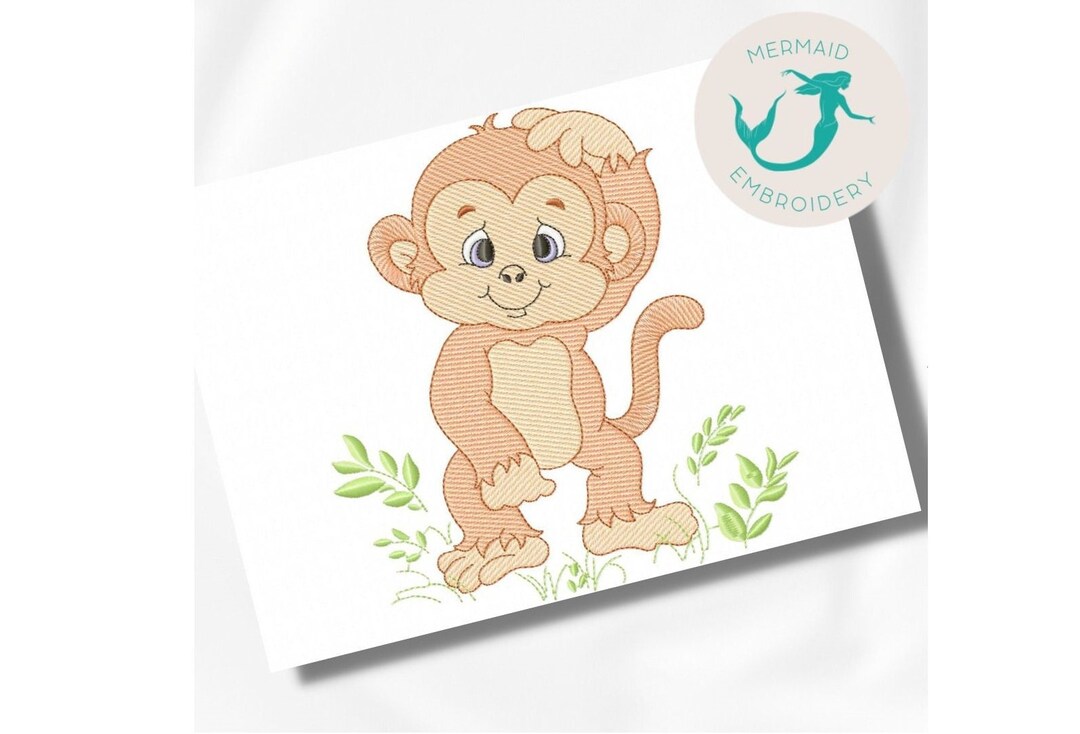 Little Monkey Embroidery Design Animals Embroidery Design Machine ...