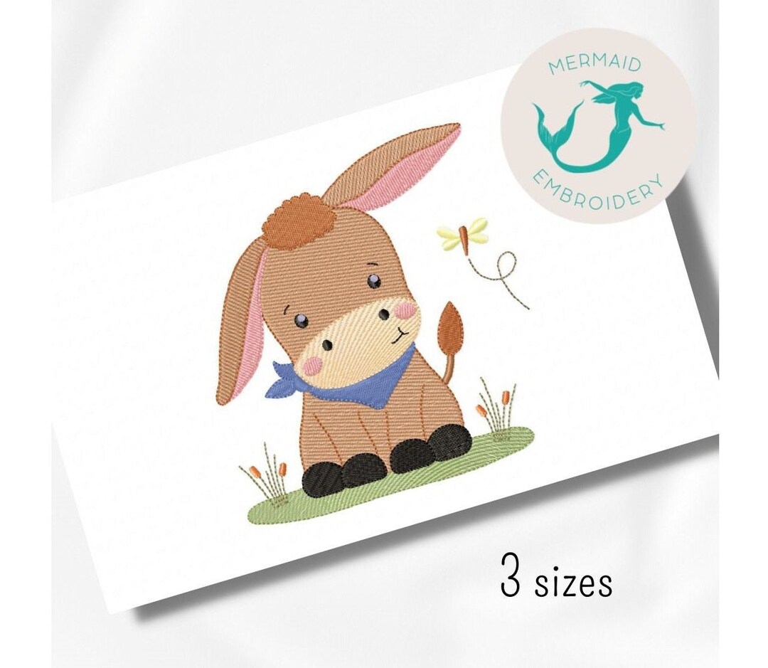 Little Donkey Embroidery Design Animals Embroidery Design Machine Boys ...