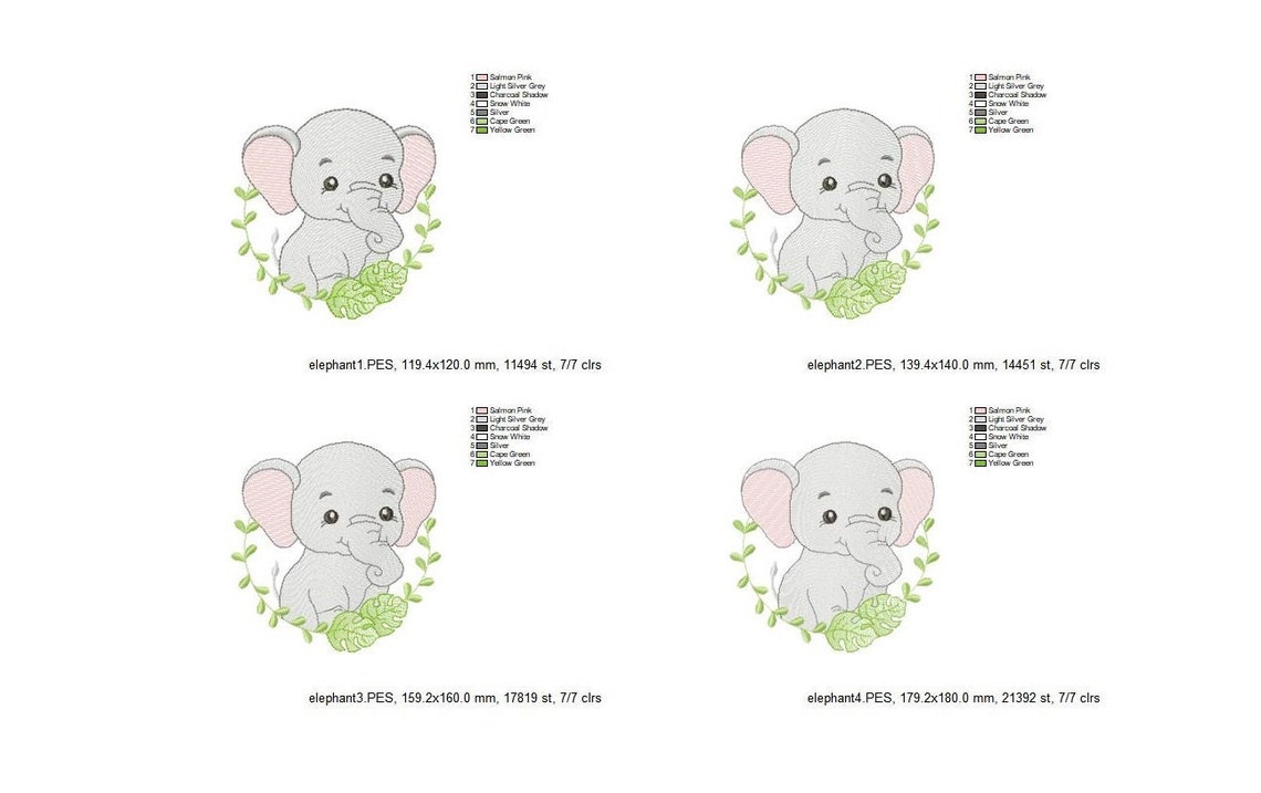 Baby Elephant Embroidery Design, Baby Embroidery Design Machine ...
