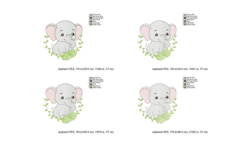 Baby Elephant Embroidery Design, Baby Embroidery Design Machine ...