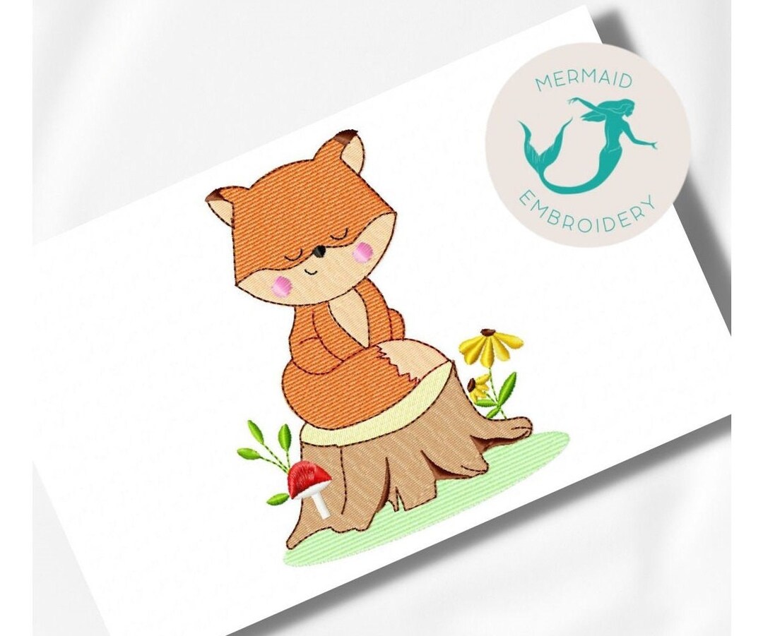 Fox Baby Embroidery Design, Animals Embroidery Design Machine, Kids ...
