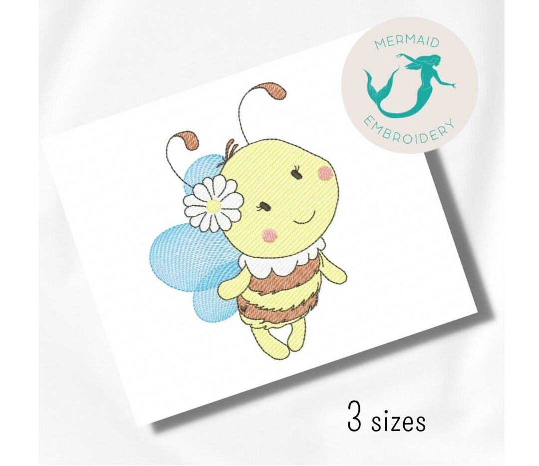 Bee Cute Embroidery Design, Baby Embroidery Design Machine, Animals ...