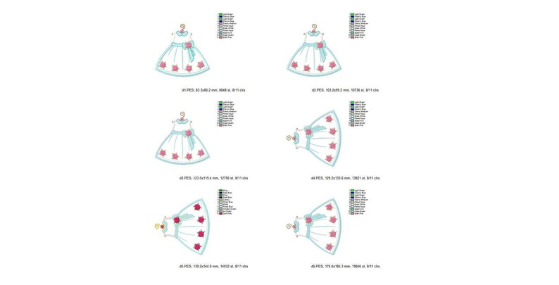 Dress Embroidery Designs Girl Embroidery Design Machine - Etsy