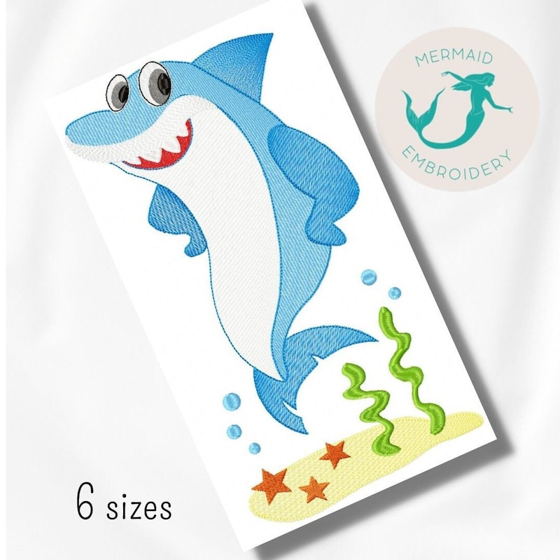 Shark Embroidery Designs Etsy