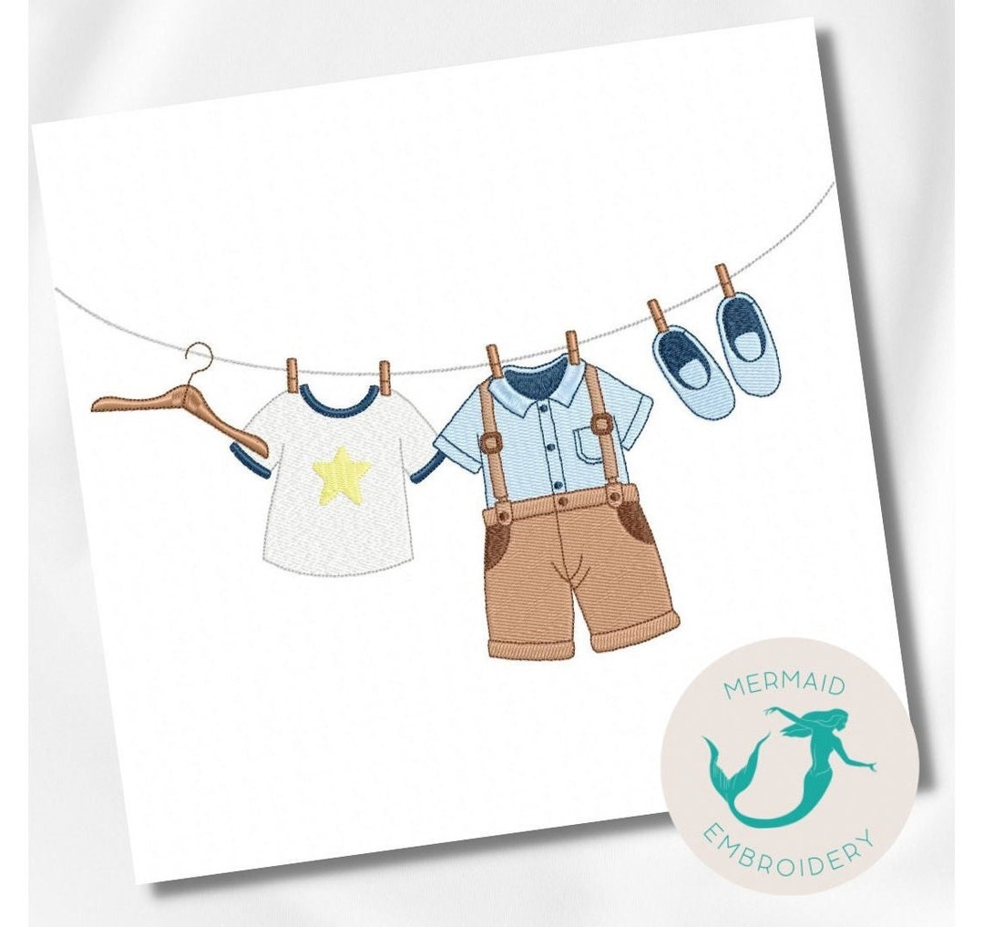 Clothes Line Boy Embroidery Design Kids Embroidery Design Machine Baby ...
