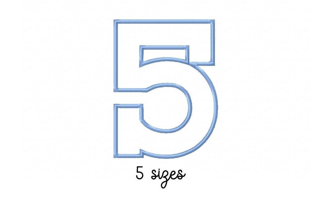 Number Five Embroidery Design, Number Embroidery Design Machine, Digit ...