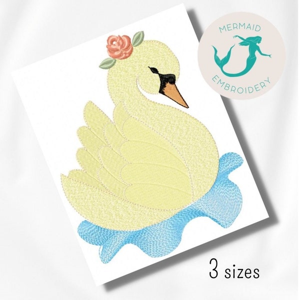 Swan Embroidery - Etsy