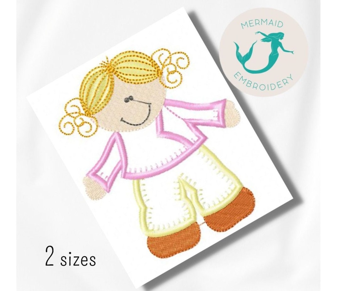 Girl Applique Embroidery Designs Girly Embroidery Design Machine ...
