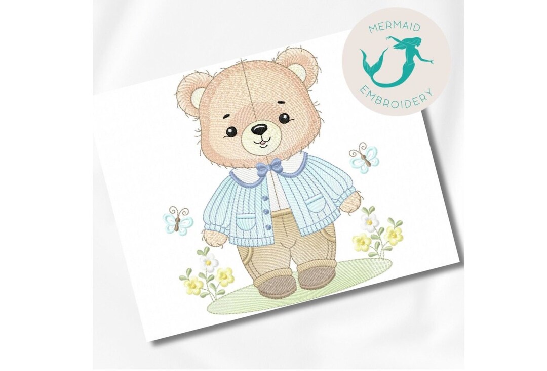 Bear Boy Cute Embroidery Design Boy Embroidery Design Machine Baby ...