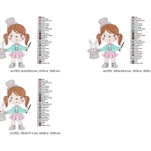 Magic Girl Bunny 2 Embroidery Designs, Girl Embroidery Design Machine ...