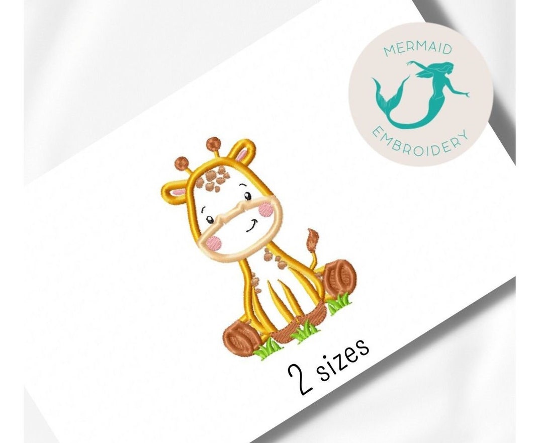 Giraffe Applique Embroidery Design Baby Embroidery Design Machine ...