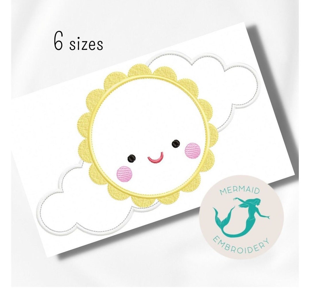 Cute Sun Embroidery Design Babys Embroidery Design Machine Sky ...