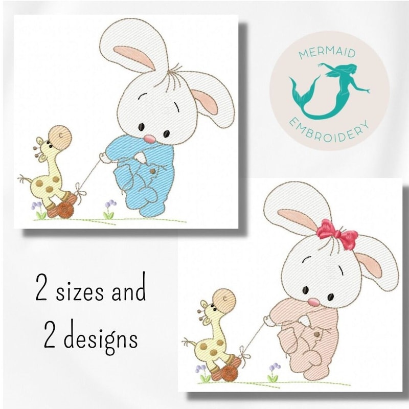 Bunny Embroidery Pattern - Etsy