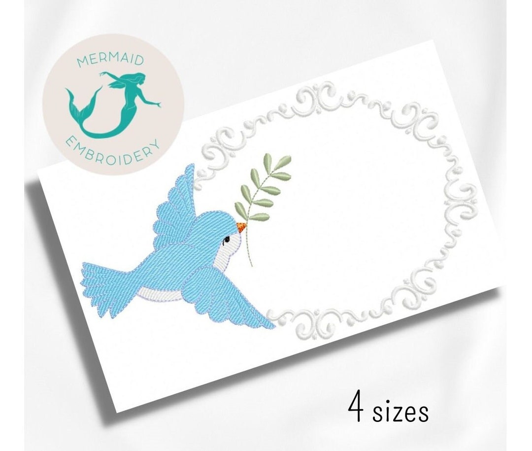 Bird Frame Branch Embroidery Design Girl Embroidery Design Machine Baby ...