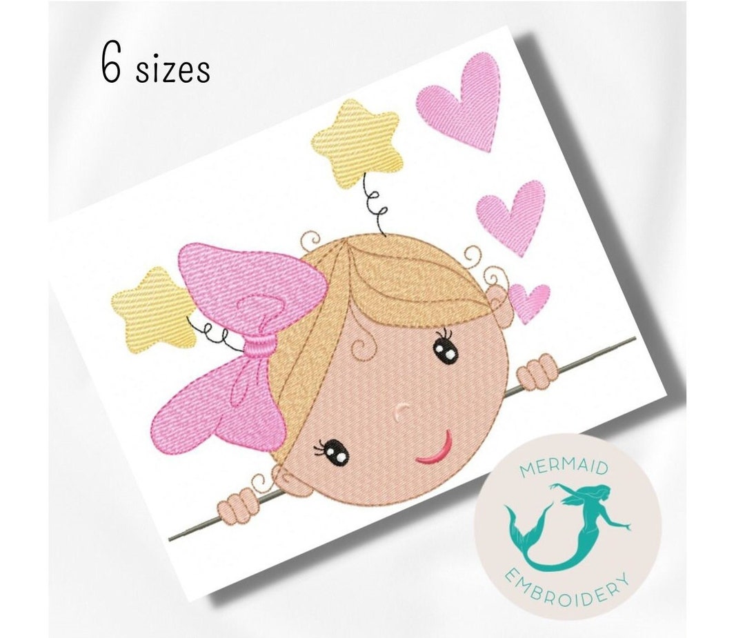 Cute Girl Face Embroidery Design, Kids Embroidery Design Machine, Dolls ...