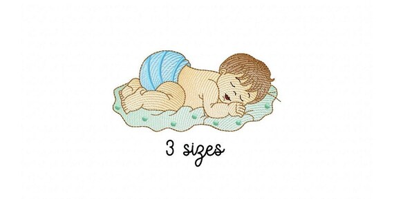 Baby Boy Sleep Embroidery Design Kids Embroidery Design | Etsy