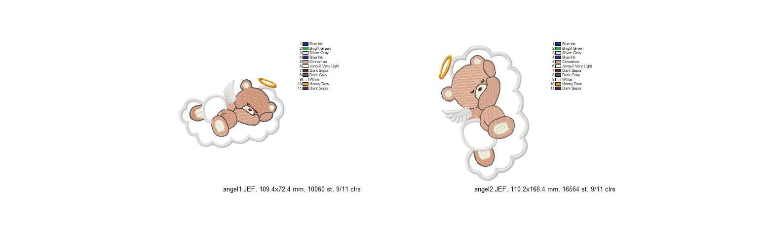 Angel Bear Embroidery Design Baby Embroidery Design Machine - Etsy