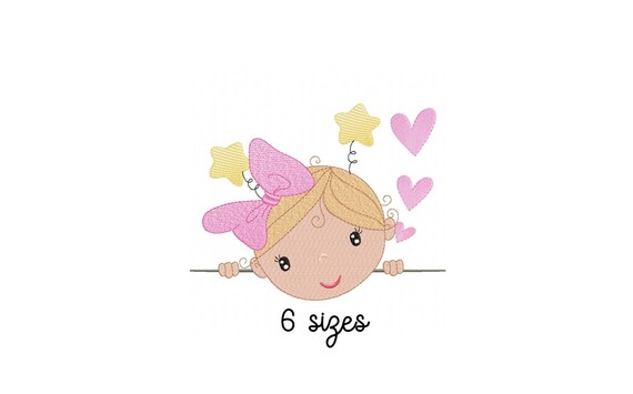 Cute Girl Face Embroidery Design Kids Embroidery Design | Etsy