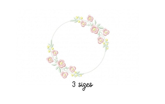 Flower Frame Embroidery Design Frame Embroidery Design Machine - Etsy