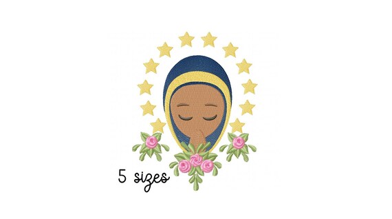 Holy Mary Embroidery Design Machine Catholic Embroidery - Etsy