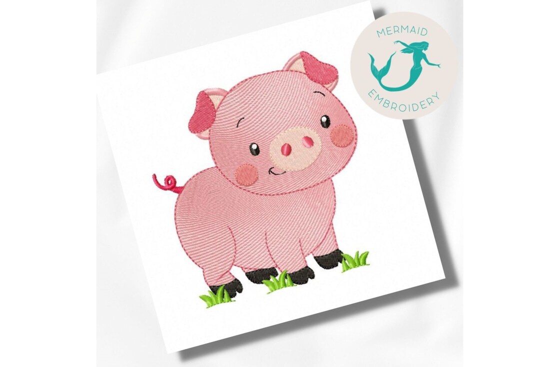 Pig Rippled Embroidery Design, Baby Embroidery Design Machine, Animals ...